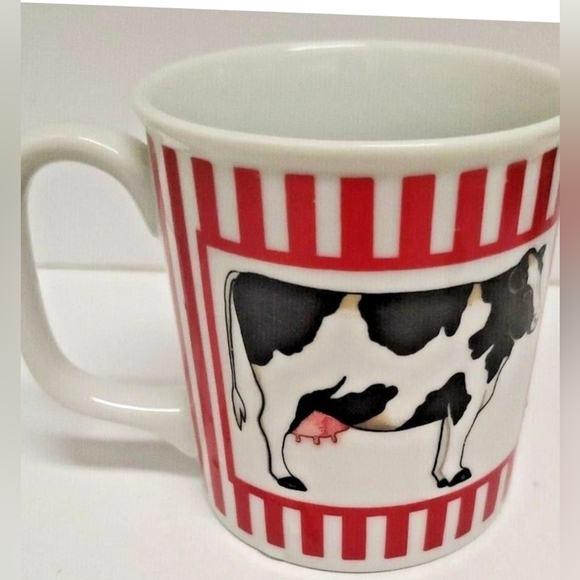 Curzon | Dining | Vtg Curzon Milk Cow Mug Red White Stripes With A ...